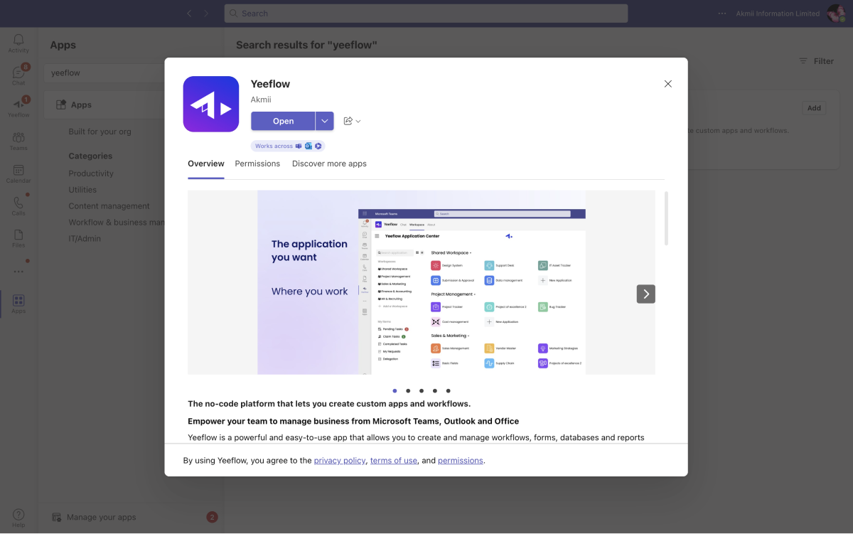 Yeeflow: The no-code platform for Microsoft Teams